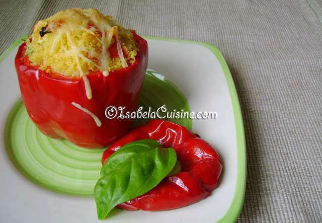 Ardei gras rosu umplut cu couscous, Rețetă Petitchef