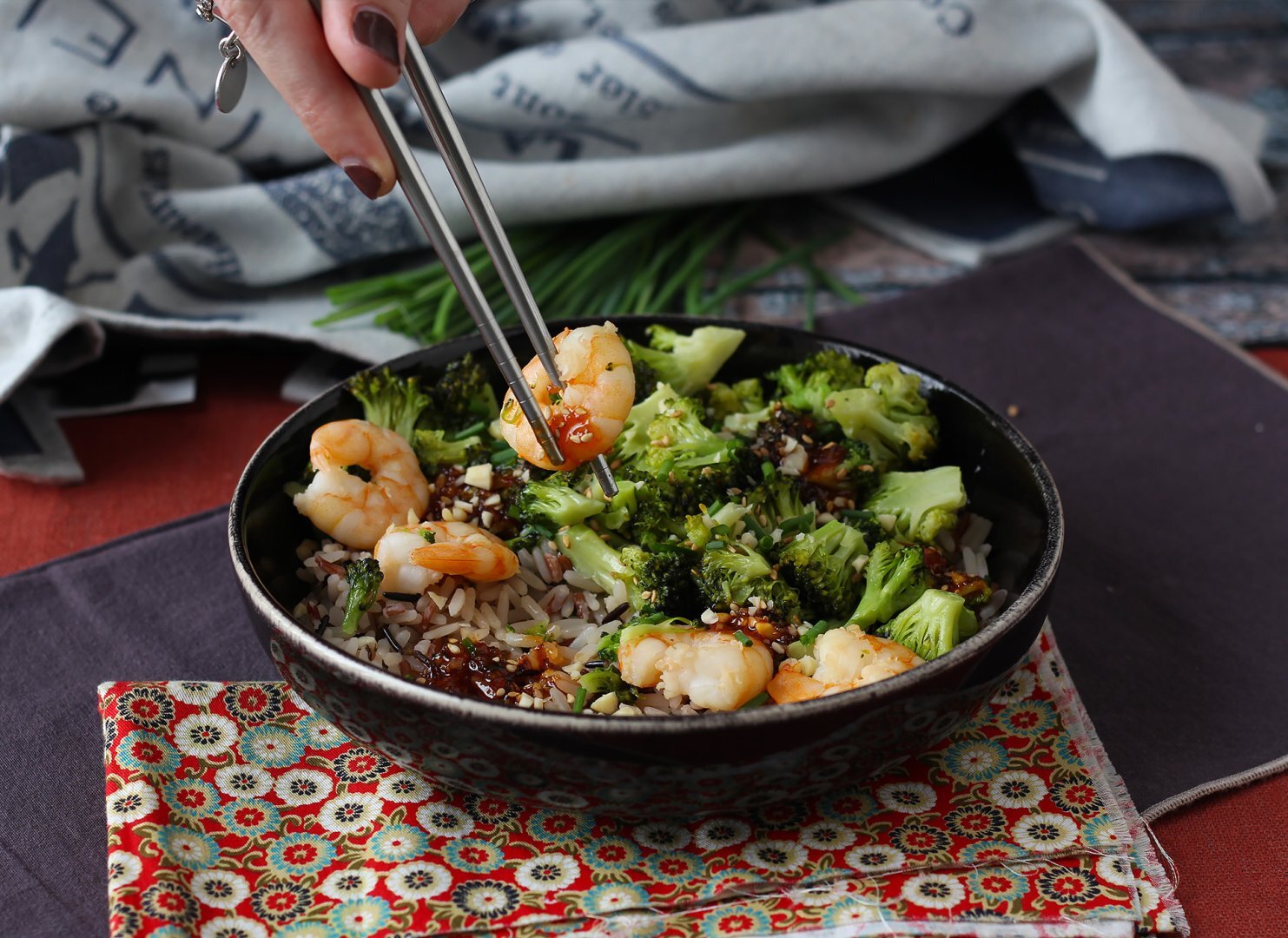 Rețetă broccoli și creveți cu sos coreean picant