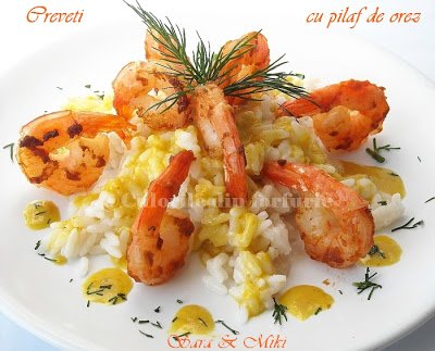 Rețetă de creveti cu pilaf de orez
