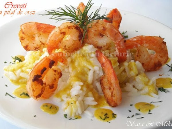 Rețetă de creveti cu pilaf de orez