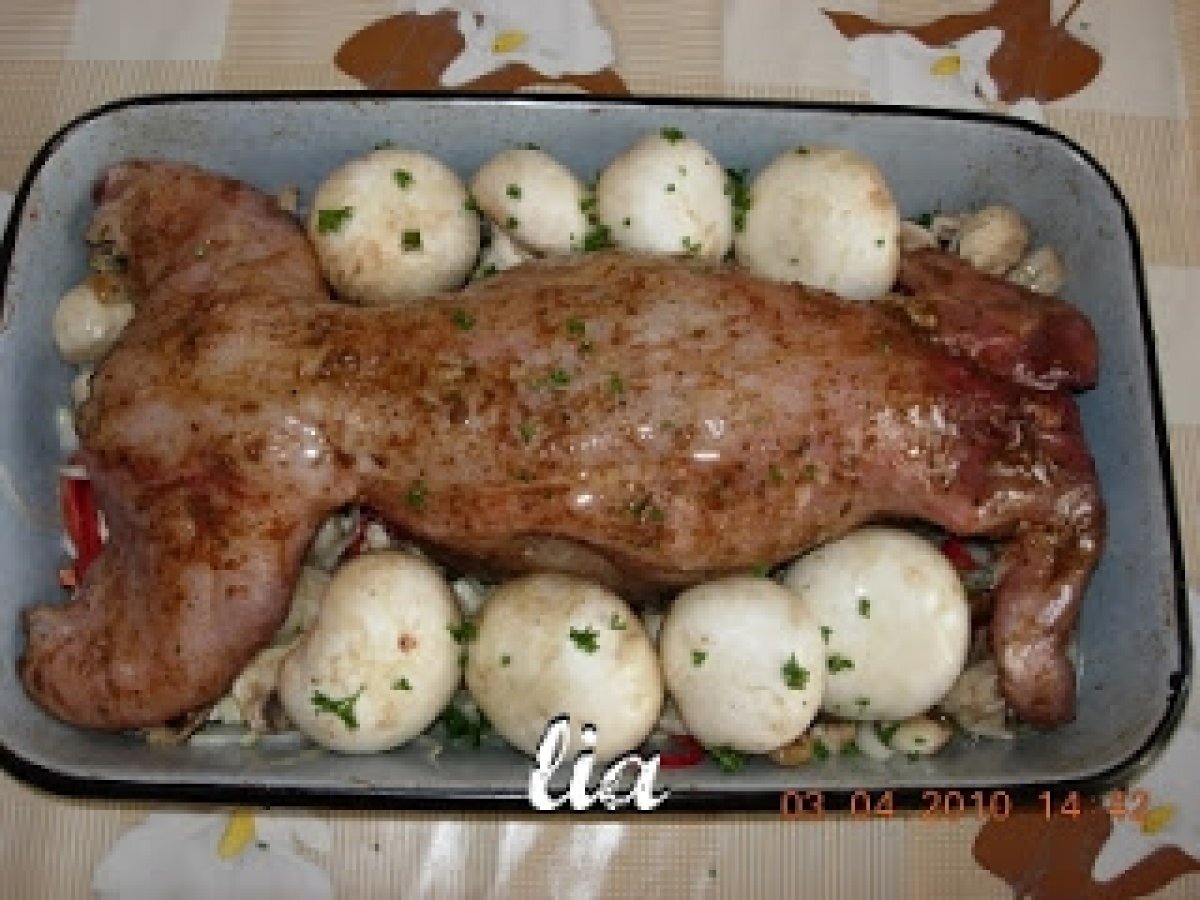 Iepure umplut, servit cu sos - Rețetă Petitchef