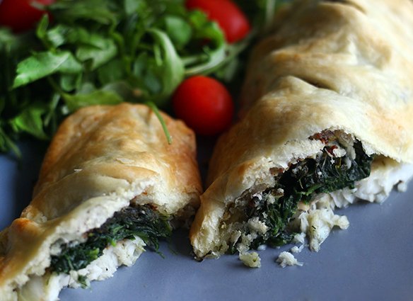 Rețetă de merluciu cu spanac în crustă