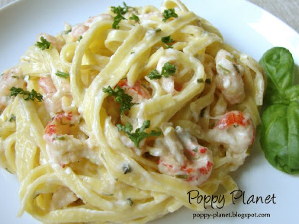 Rețetă de paste cu creveti și sos gorgonzola