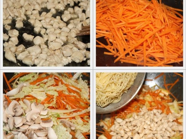 Rețetă de paste cu legume și pui în stil chinezesc