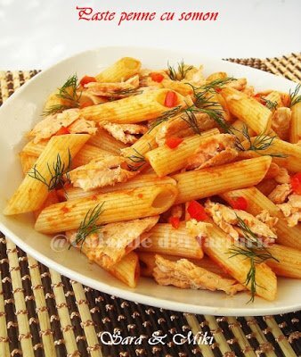 Paste penne cu somon - Rețetă Petitchef