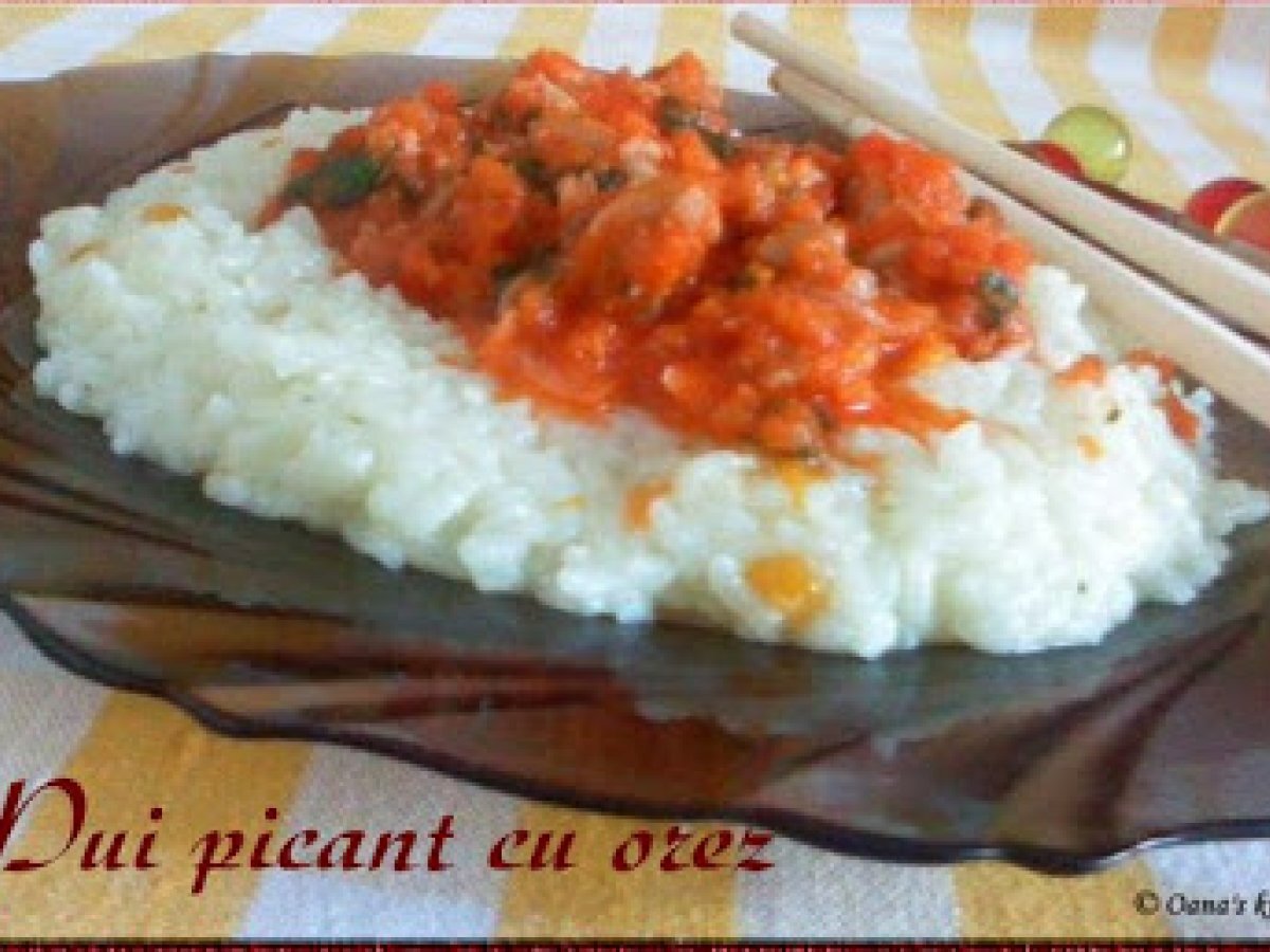 Rețetă de pui în sos picant cu orez