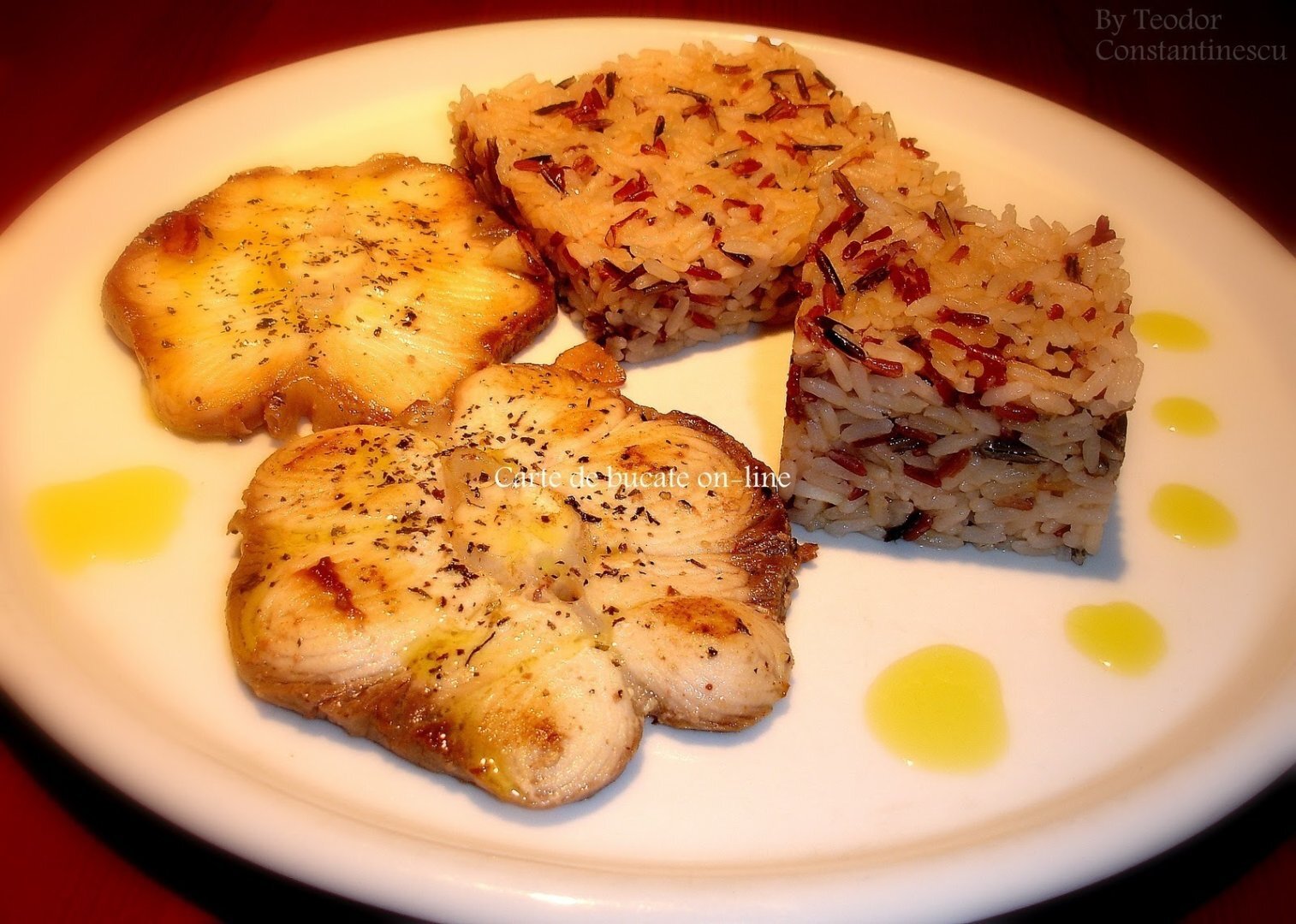 Rechin prajit cu garnitura de orez salbatic