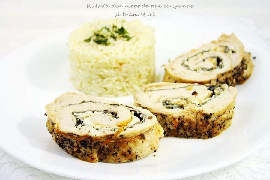 Rețetă rulada de pui cu spanac și brânzeturi delicioasă