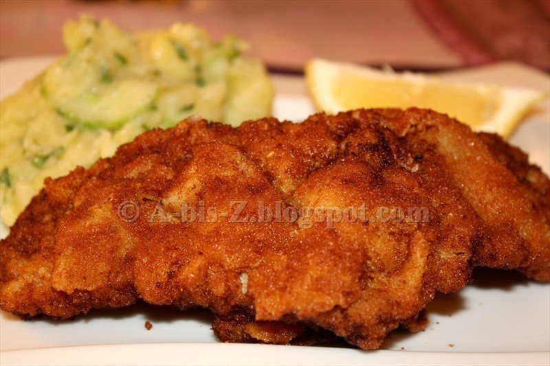 Rețetă snitel vienez cu salată de cartofi sănătoasă