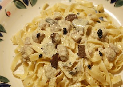 Tagliatelle cu trufe si foie gras