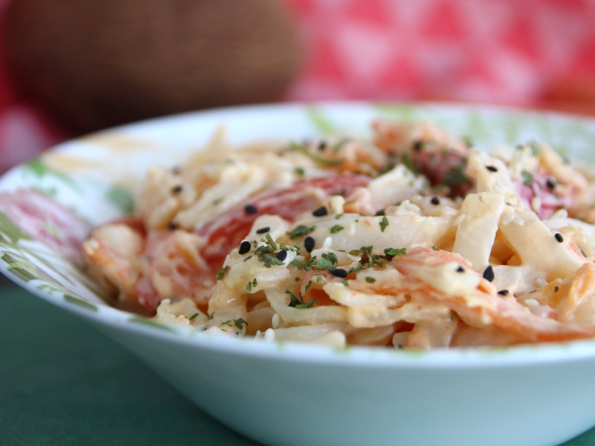 Rețetă taitei de orez cu creveți și lapte de cocos